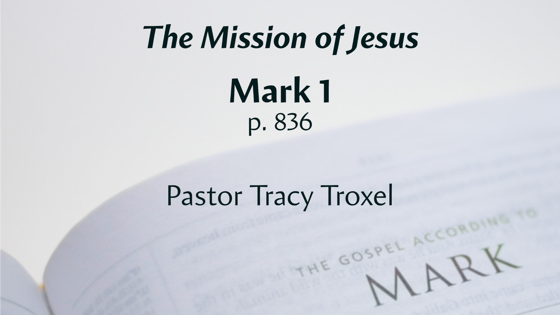The Mission of Jesus | Stone Hill Church of Princeton